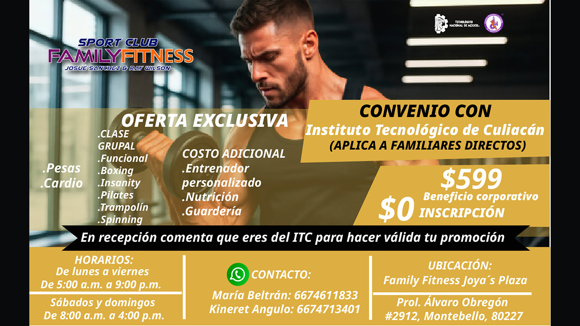 Firman convenio IT de Culiacán y el gimnasio «Sport Club Family Fitness ...